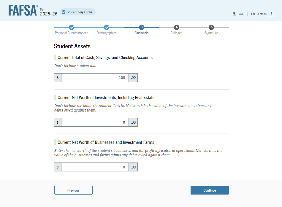 How To Answer Student Assets Fafsa Questions | Student Assets, Child 